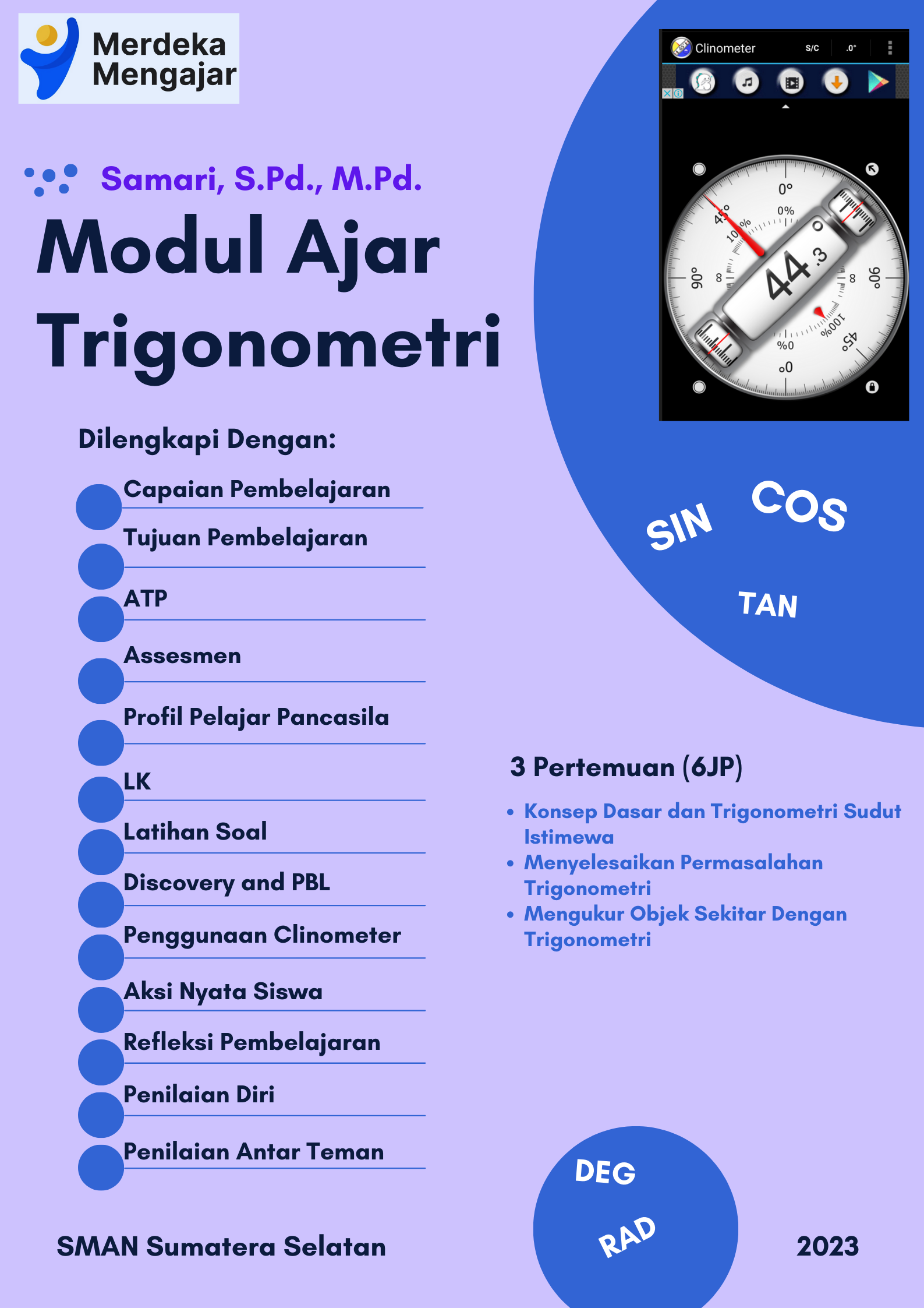 Trigonometri, 3x Pertemuan, Simpel, Beres by Samari, SPd, MPd ...